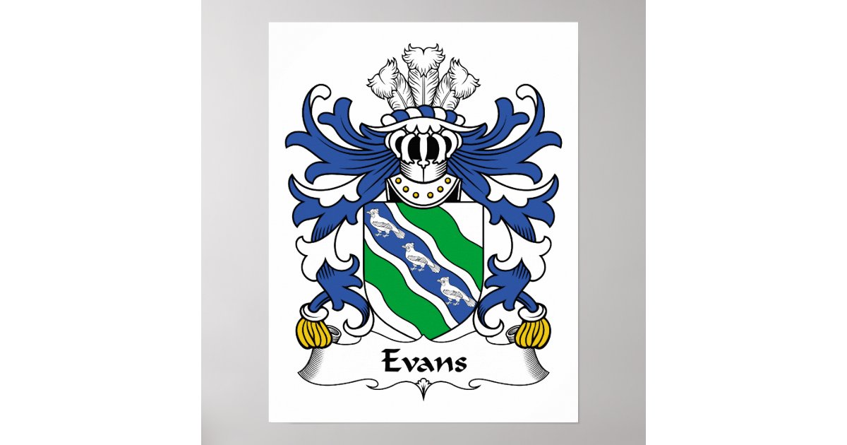 Evans Family Crest Poster | Zazzle