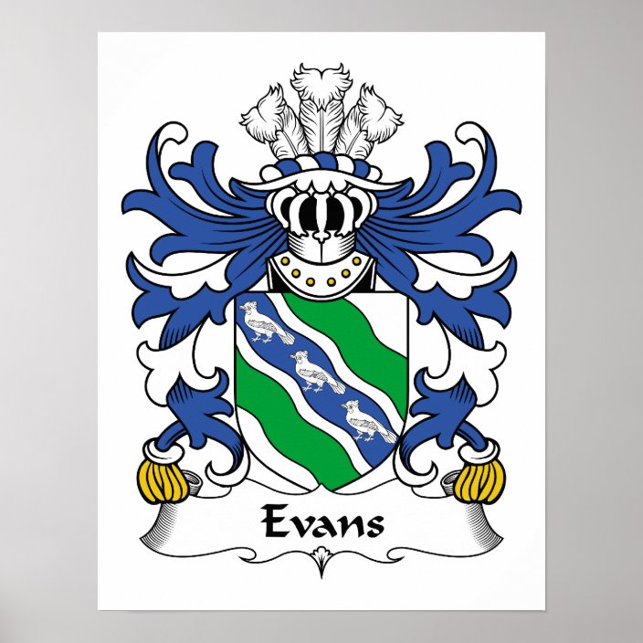 Evans Family Crest Poster | Zazzle.com