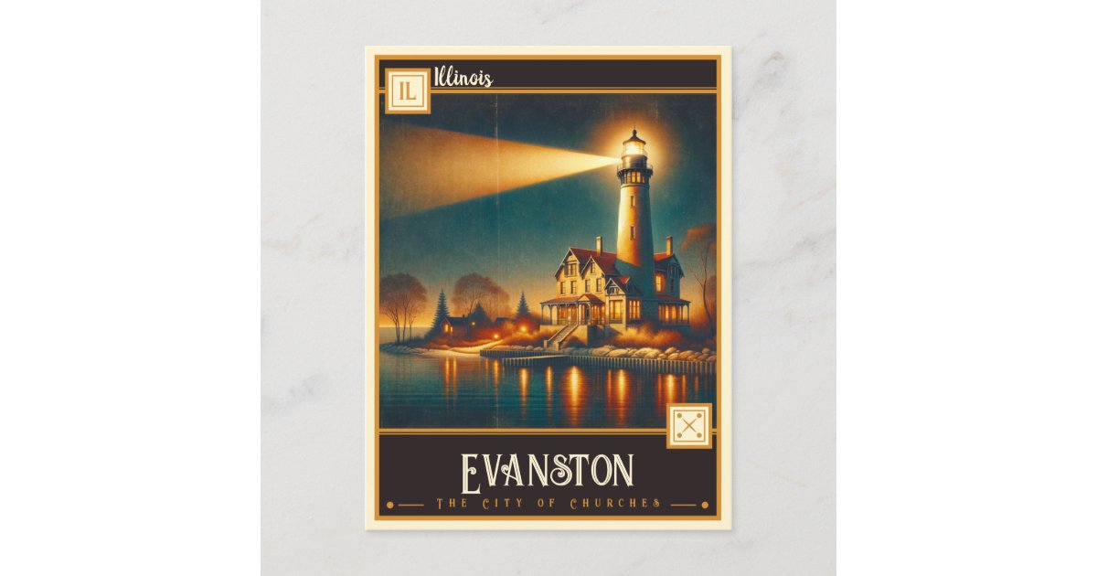 Evanston, Illinois | Vintage Postcard | Zazzle