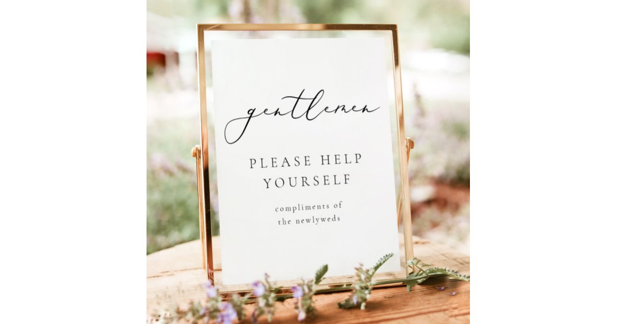 EVELYN Calligraphy Gentlemen Bathroom Toiletry Poster | Zazzle