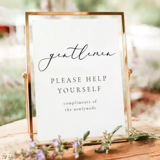 EVELYN Calligraphy Gentlemen Bathroom Toiletry Poster | Zazzle