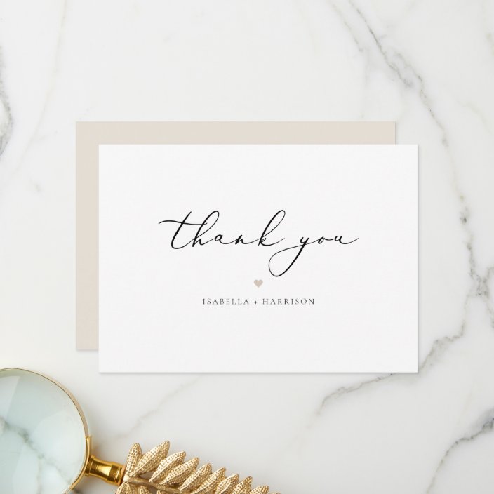 EVELYN Elegant Calligraphy Script Modern Minimal T Thank You Card ...