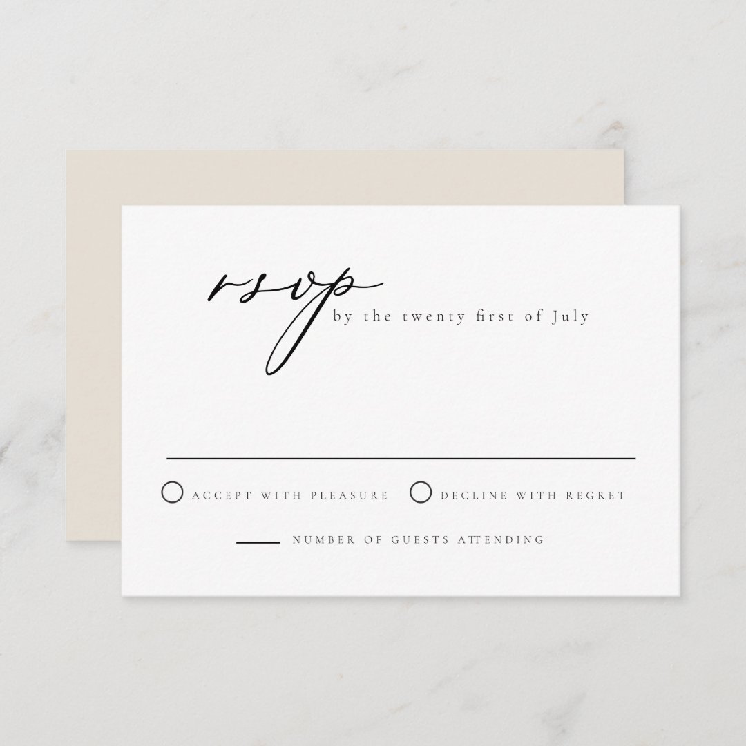 EVELYN Elegant Calligraphy Script Modern RSVP Card | Zazzle