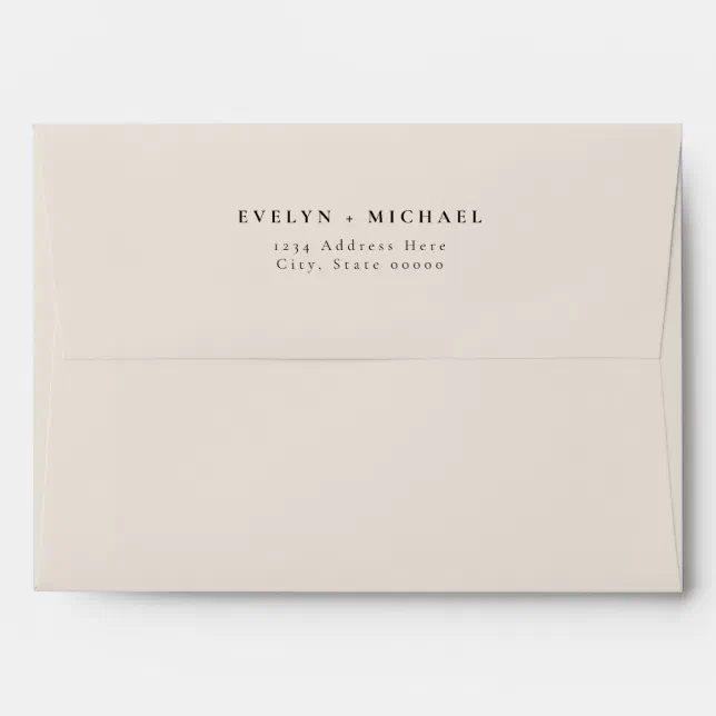 EVELYN Elegant Cream Wedding Return Address Envelope | Zazzle