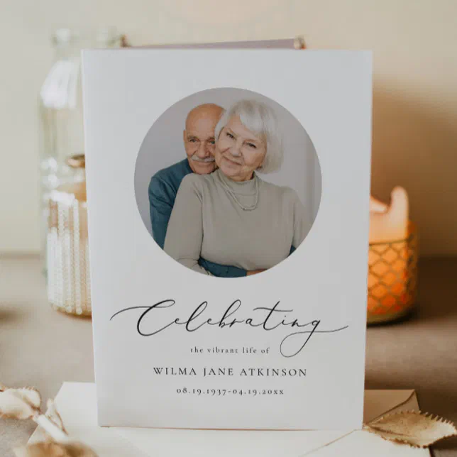 EVELYN Elegant Script Memorial Funeral Program | Zazzle