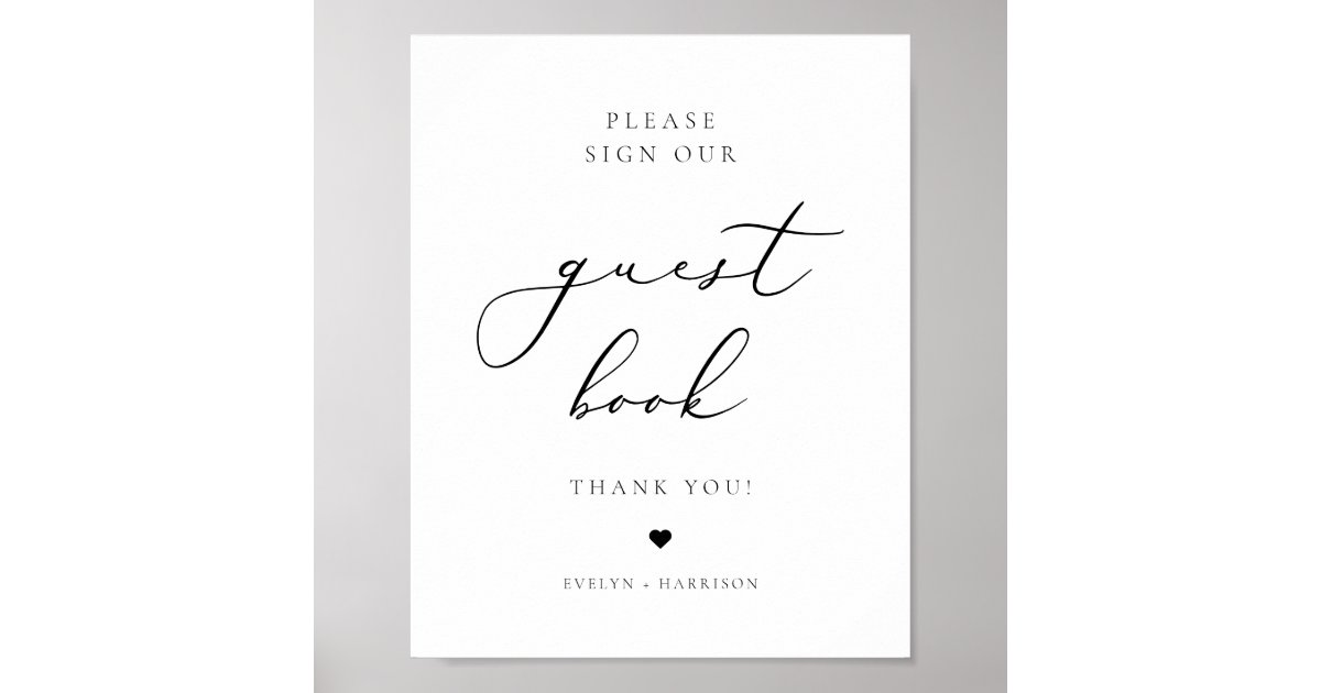 EVELYN Elegant Sign Our Guestbook Wedding | Zazzle