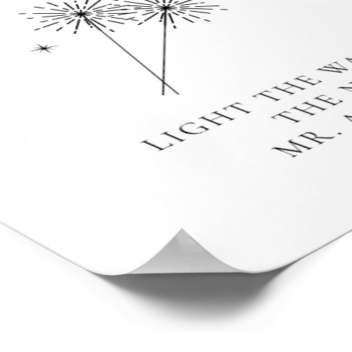 EVELYN Elegant Wedding Sparkler Send Off Poster | Zazzle