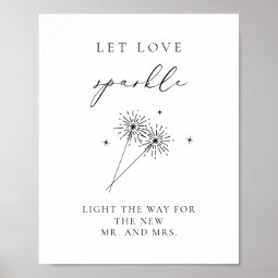 EVELYN Elegant Wedding Sparkler Send Off Poster | Zazzle