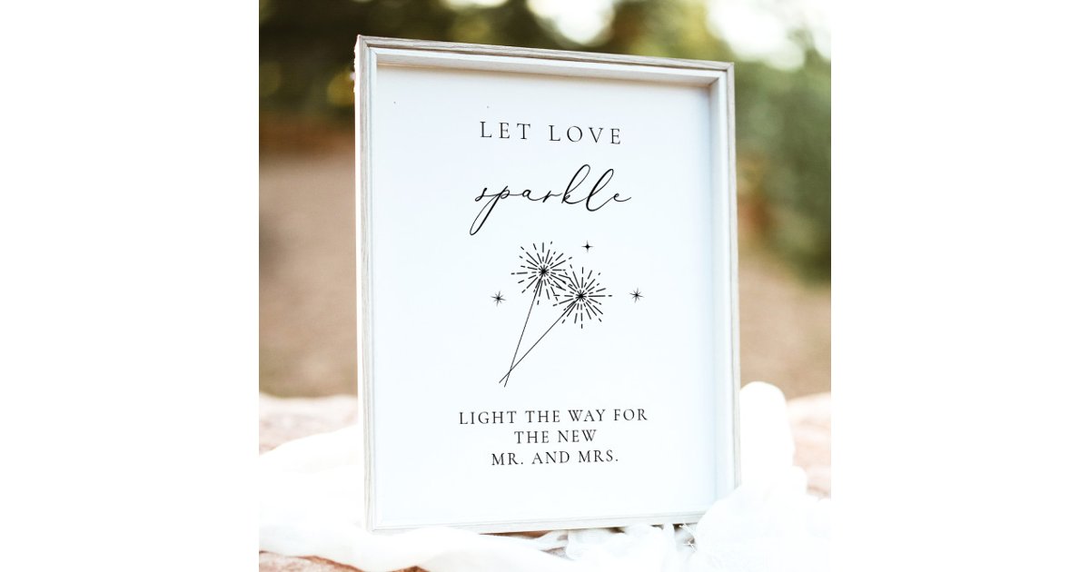 EVELYN Elegant Wedding Sparkler Send Off Poster | Zazzle