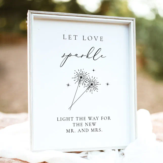 EVELYN Elegant Wedding Sparkler Send Off Poster | Zazzle