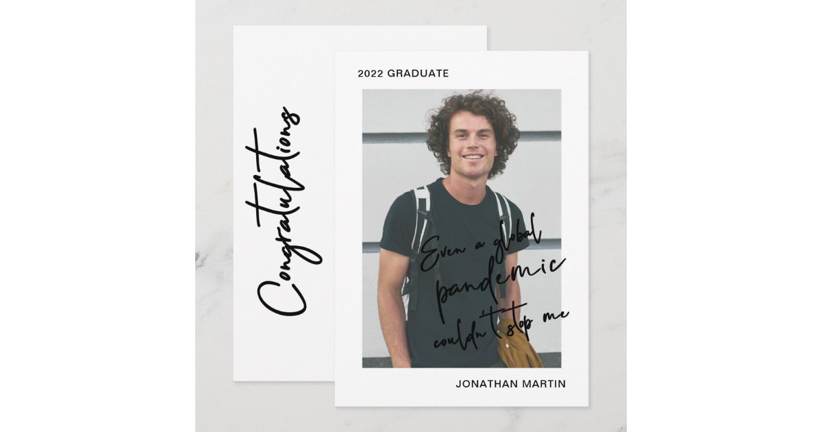 Even a Pandemic One Photo Graduation Party Invitation | Zazzle