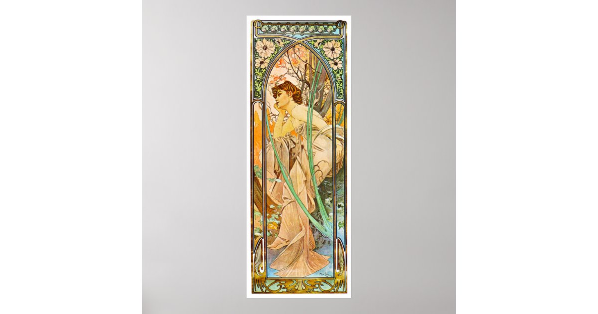 Evening, Alphonse Mucha Poster | Zazzle