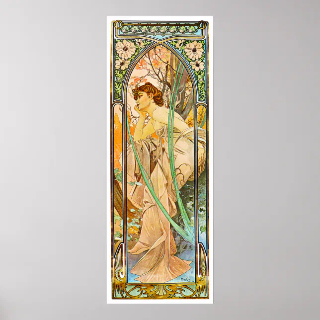 Evening, Alphonse Mucha Poster | Zazzle