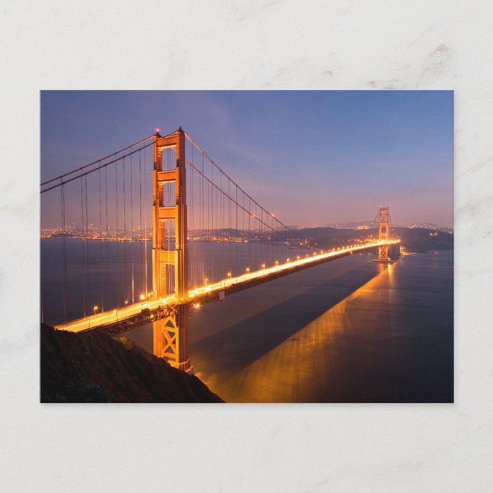 Evening at the Golden Gate Bridge Postcard | Zazzle.com