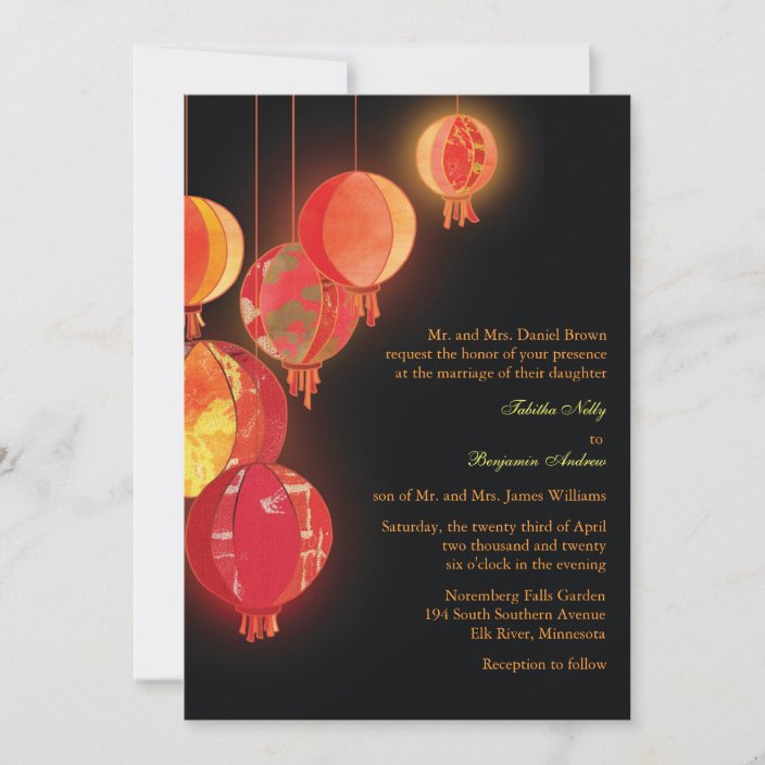 Evening Garden Lanterns Wedding Invitation | Zazzle.com