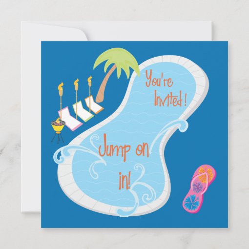 Evening Retro Pool Party Invitations | Zazzle