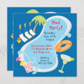 Evening Retro Pool Party Invitations | Zazzle