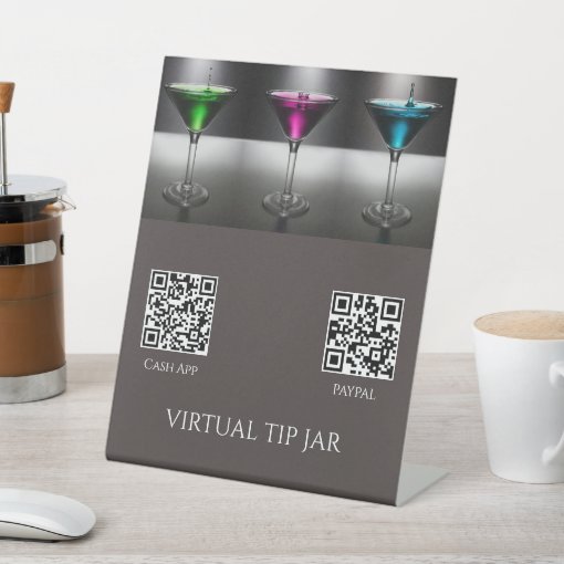 Event Bartender Virtual Tip Jar Tabletop Sign | Zazzle