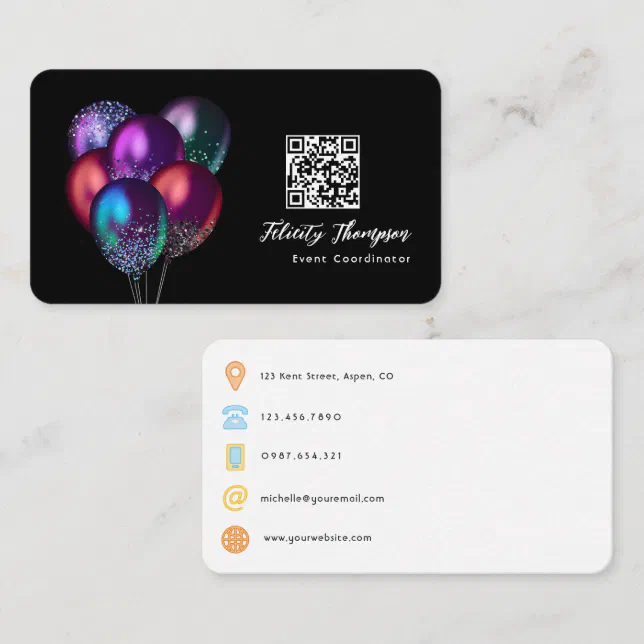Event Coordinator QR Code Business Card | Zazzle