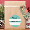 Event Hello Name Tag Ask Me About with any color | Zazzle