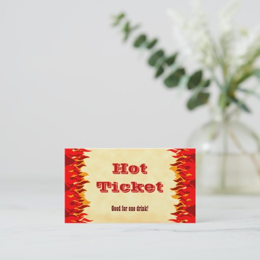 Event Hot Ticket Red Flames Business Card Template | Zazzle