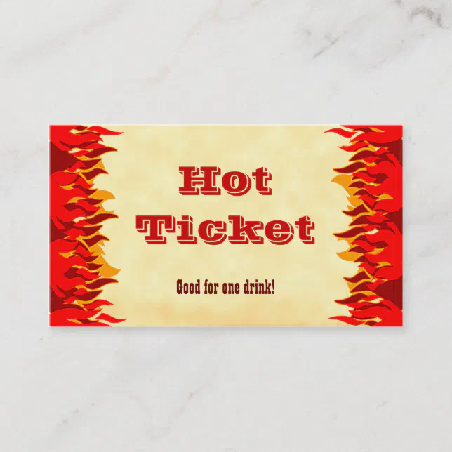 Event Hot Ticket Red Flames Business Card Template | Zazzle