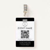 Event Logo QR Code Guest Pass Name Any Color Badge | Zazzle