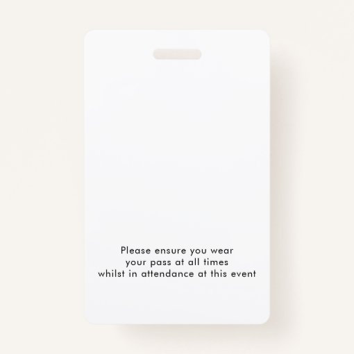 Event Logo QR Code Guest Pass Name Blue White Badge | Zazzle