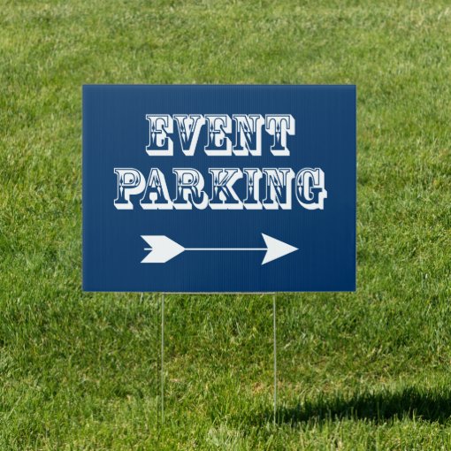 Event Parking Directional Arrow - Blue Sign | Zazzle