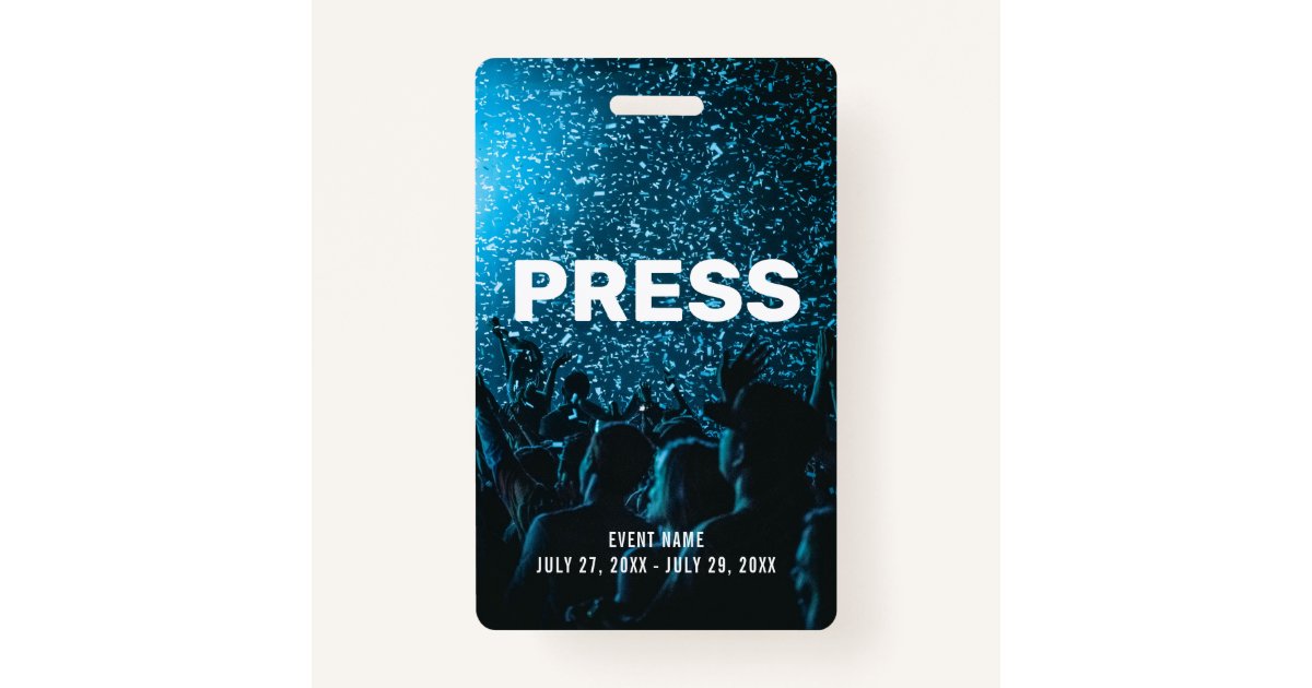 Event Photo PRESS All Access Pass Event ID Badge | Zazzle