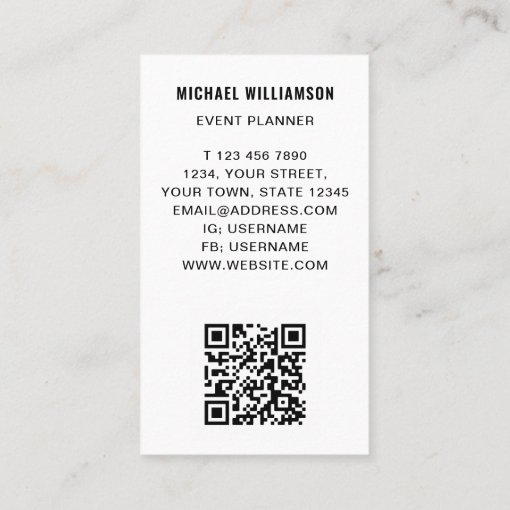 Event Planner Colorful QR Code Business Card | Zazzle