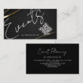 Event Planning Modern Black Business Card | Zazzle