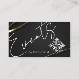 Event Planning Modern Black Business Card | Zazzle