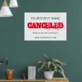 Event red cancellation announcement signage poster | Zazzle