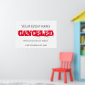 Event red cancellation announcement signage poster | Zazzle
