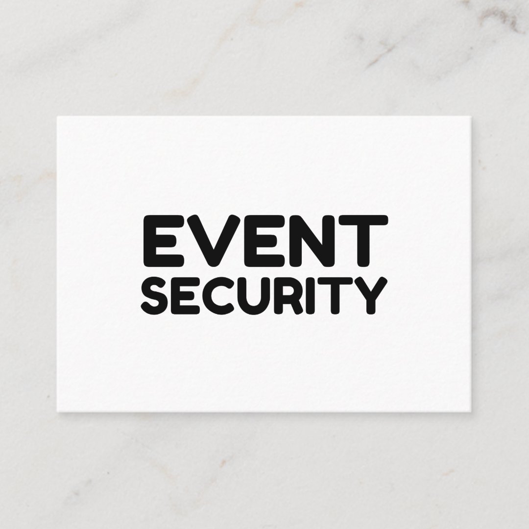 EVENT SECURITY BUSINESS CARD | Zazzle