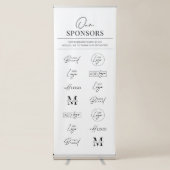 Event Sponsor Logos Business Donors Backdrop Retractable Banner | Zazzle