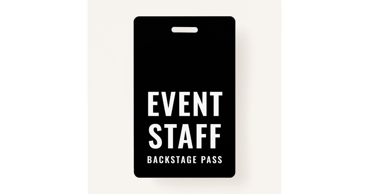 Event Staff Backstage Pass QR Code ID Badge | Zazzle
