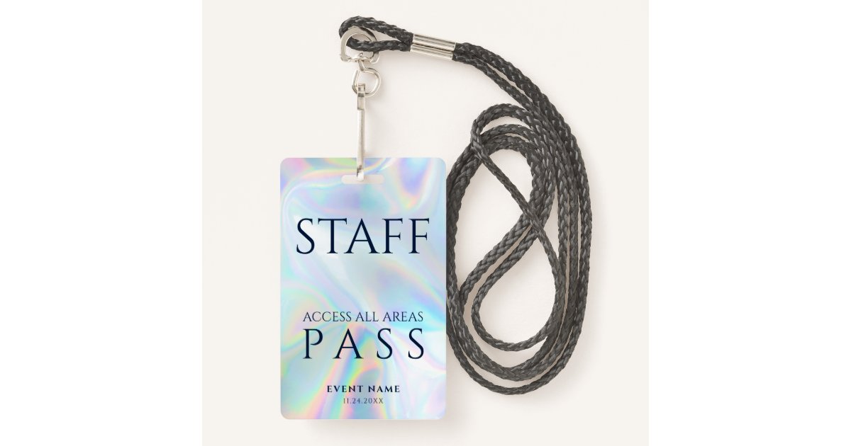 Event Staff Holographic All Access Pass Employee Badge | Zazzle