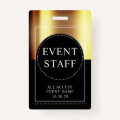Event Staff Metallic Gold Black Badge | Zazzle