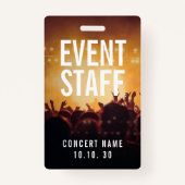Event Staff Photo Custom Name Concert Badge | Zazzle