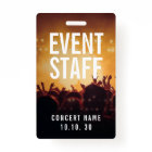 Event Staff Photo Custom Name Concert Badge | Zazzle