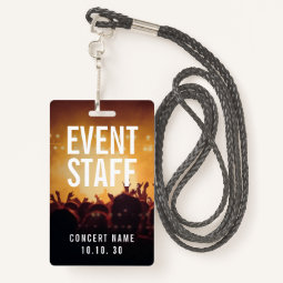 Event Staff Photo Custom Name Concert Badge | Zazzle