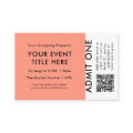 Event Ticket | Coral Pink QR Code Concert Ticket | Zazzle