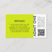 Event Ticket | Lime Green QR Code Concert Ticket | Zazzle