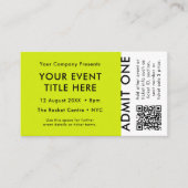 Event Ticket | Lime Green QR Code Concert Ticket | Zazzle
