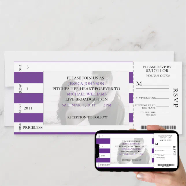 Event Ticket Wedding Invitation | Zazzle