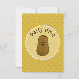 Events Invite, Cute Happy Potato Invitation | Zazzle
