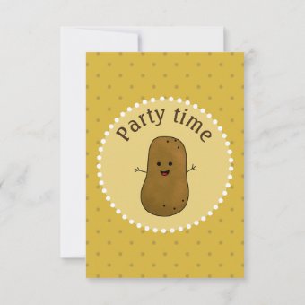 Events Invite, Cute Happy Potato Invitation | Zazzle
