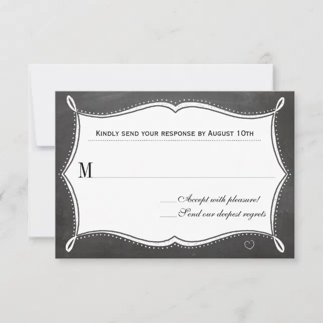 Ever After Chalkboard Response Card | Zazzle